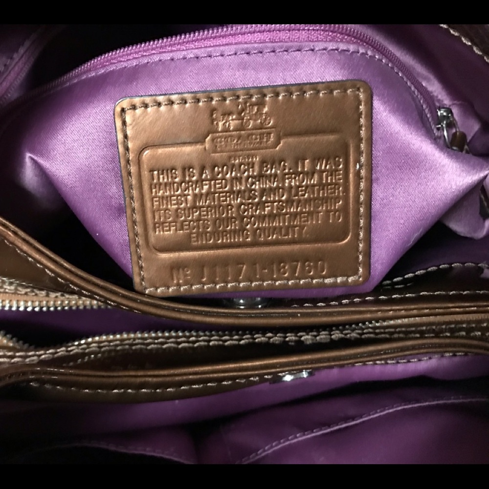 Vintage Coach Maggie Bag In Copper Patent Leather - Gem